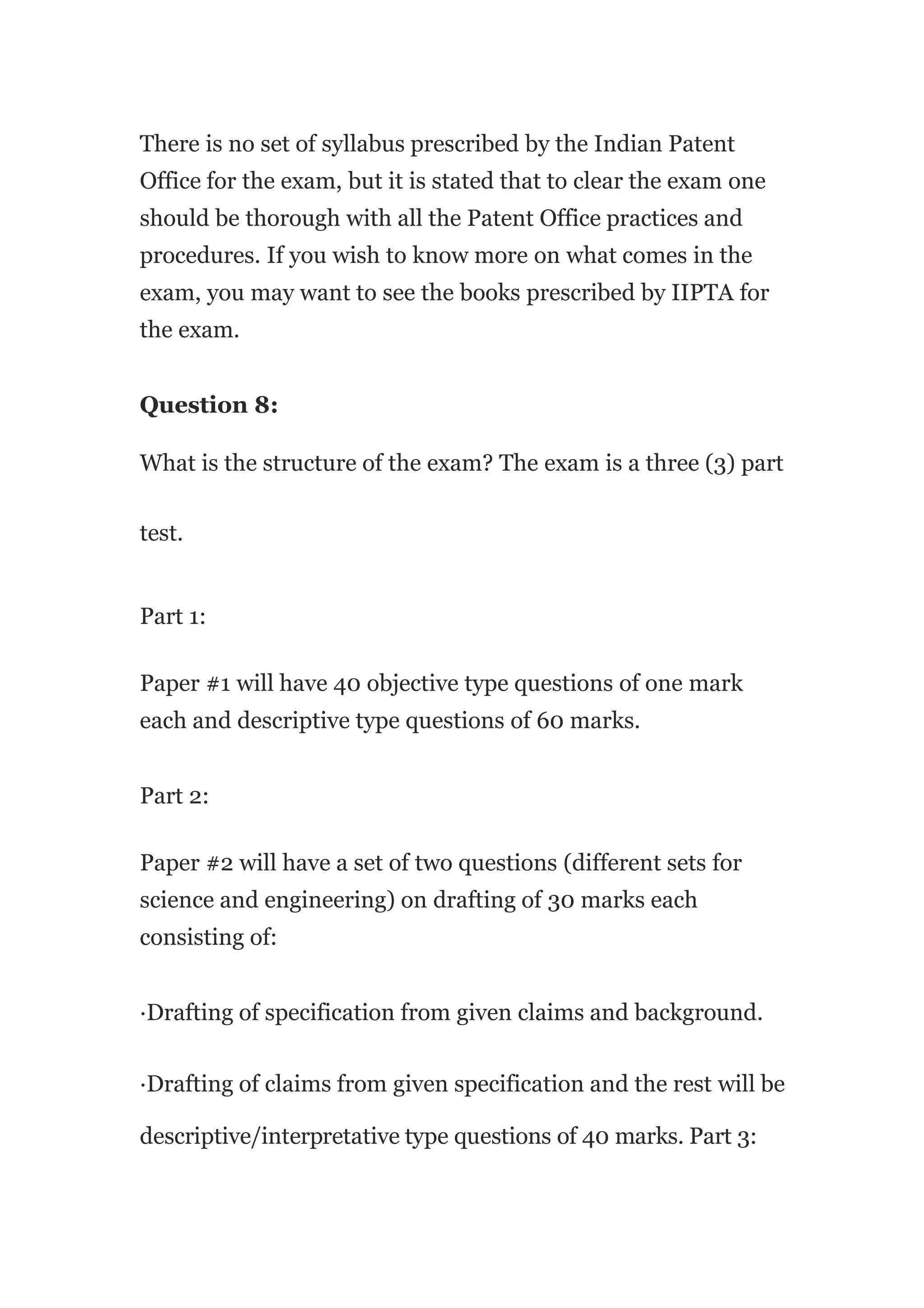 17 most asked questions about Patent Agent Examination | PPT
