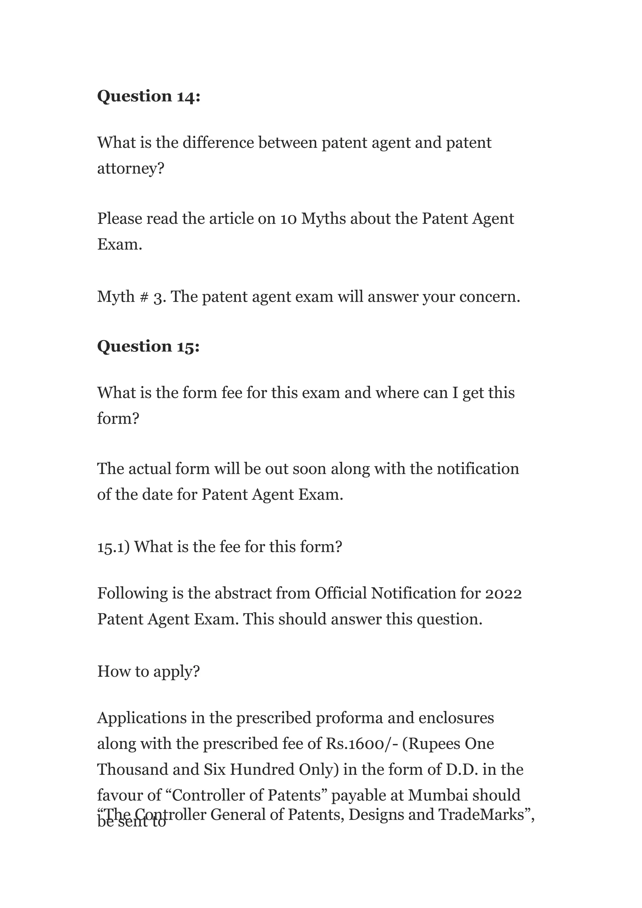 17 most asked questions about Patent Agent Examination | PPT