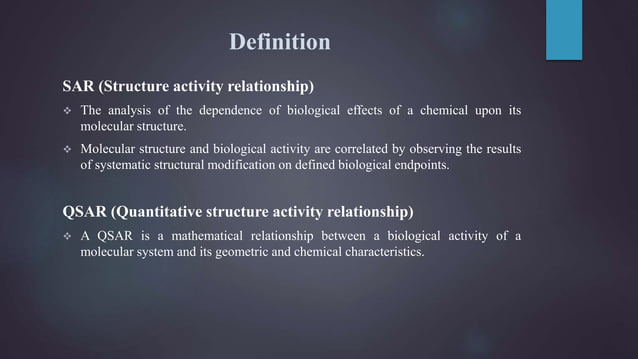 SAR & QSAR | PPTX | Chemistry | Science