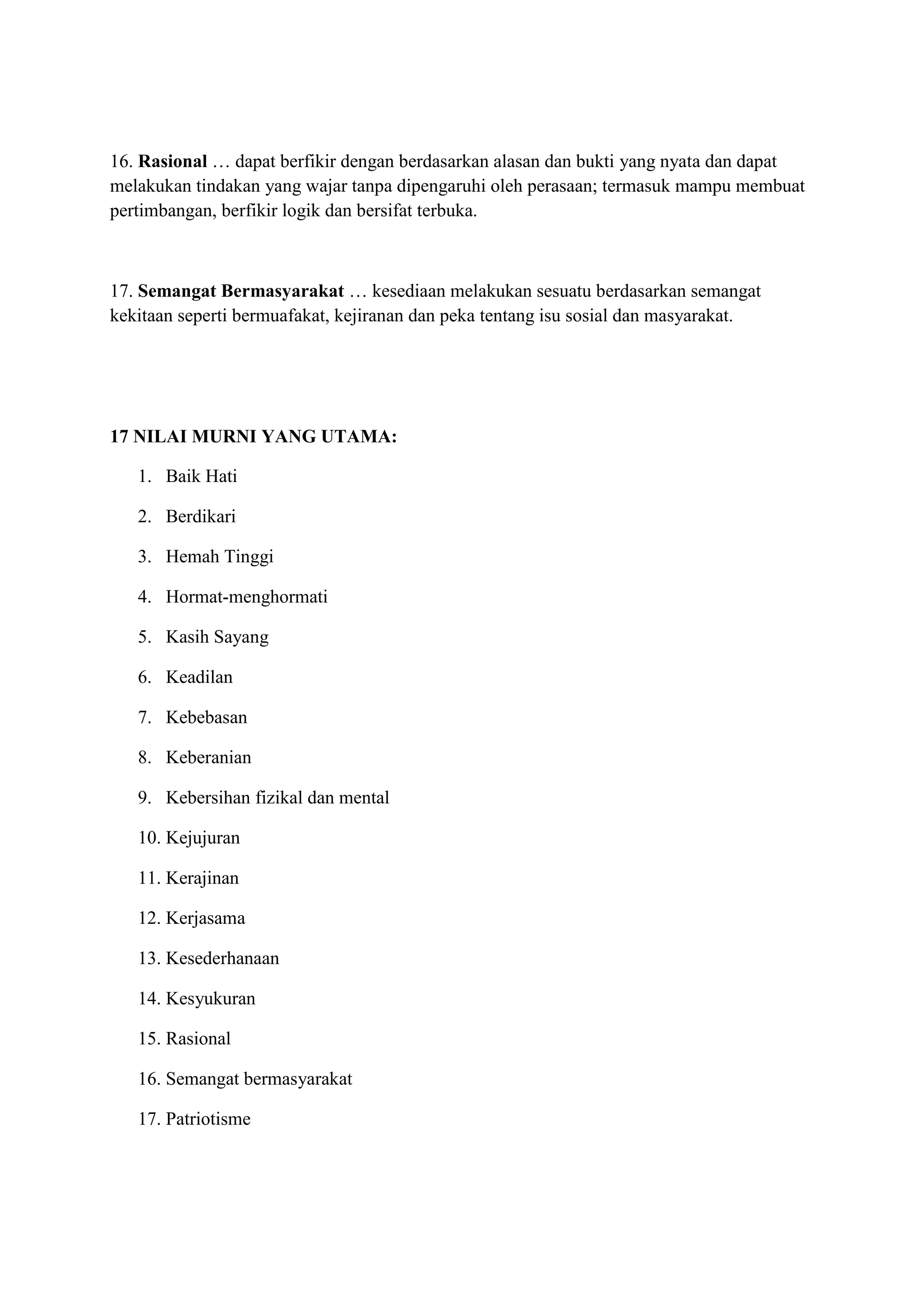 17 nilai murni | DOCX