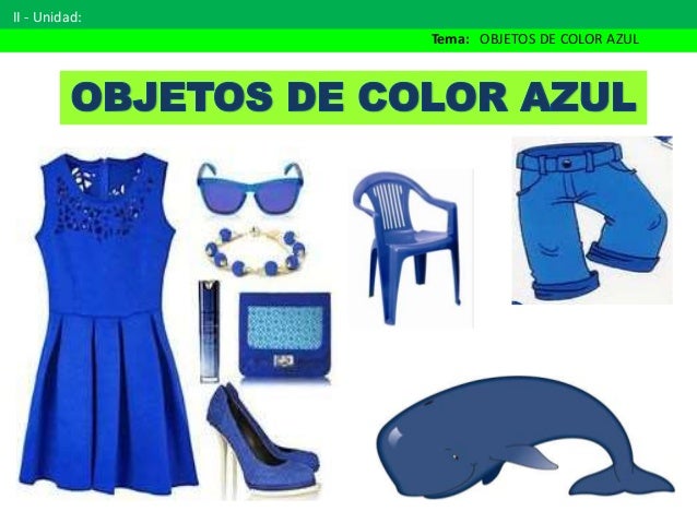 17 objetos de color azul