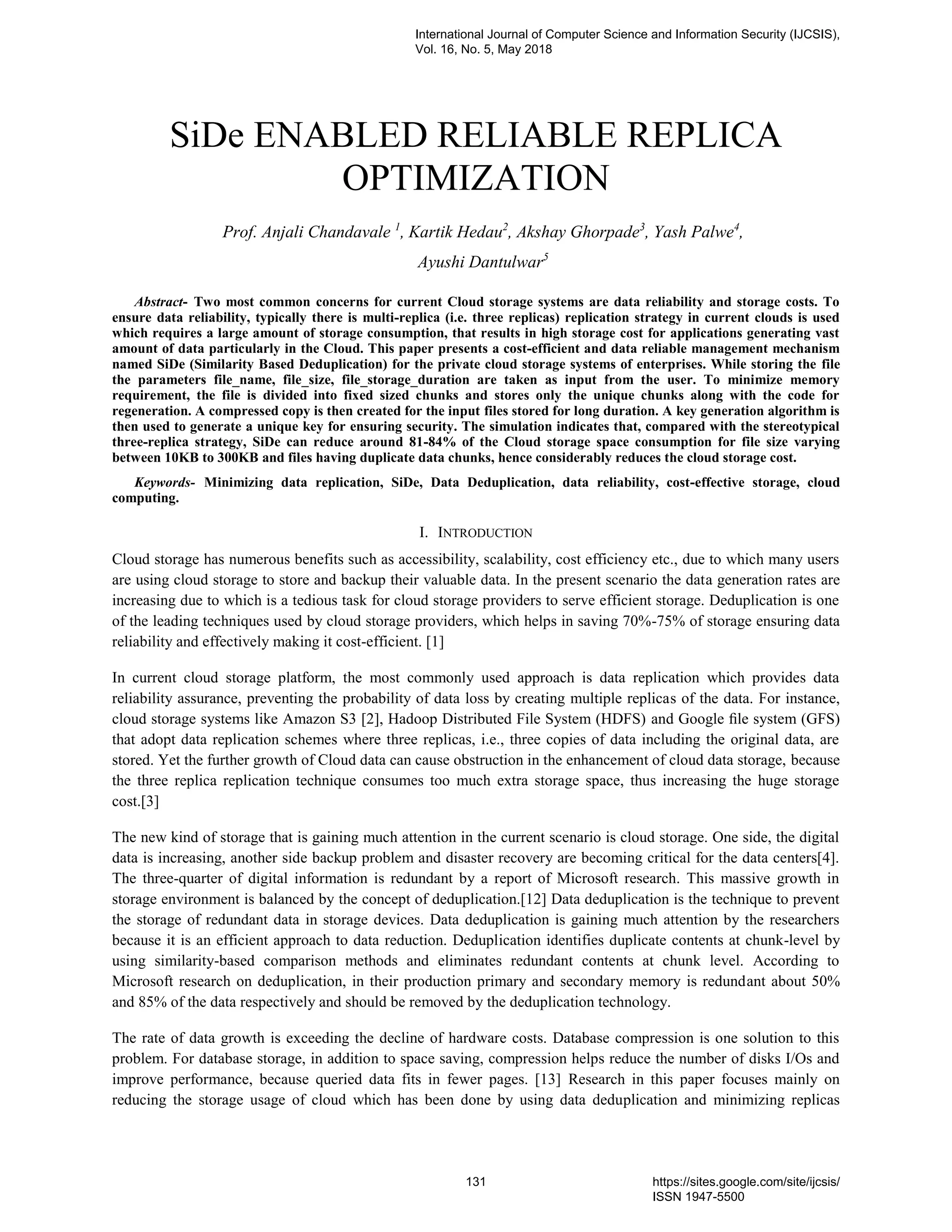 SiDe Enabled Reliable Replica Optimization | PDF SiDe Enabled Reliable Replica Optimization | PDF