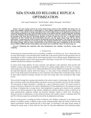 SiDe Enabled Reliable Replica Optimization | PDF