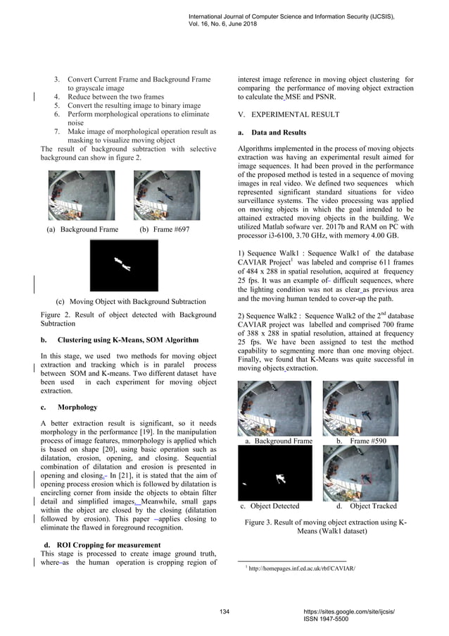 K Means Clustering In Moving Objects Extraction With Selective Background Pdf
