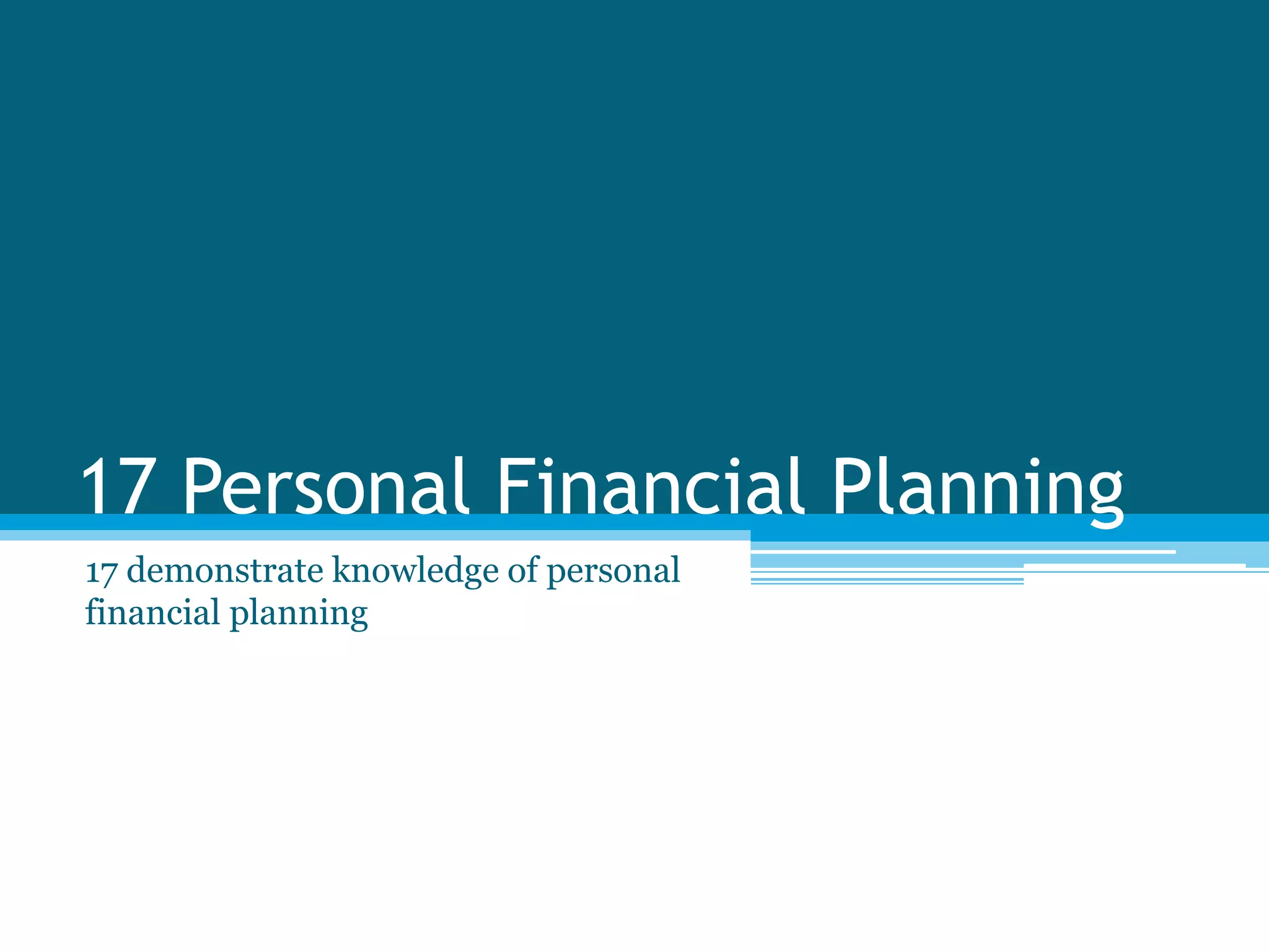 17 personal financial planning | PPTX