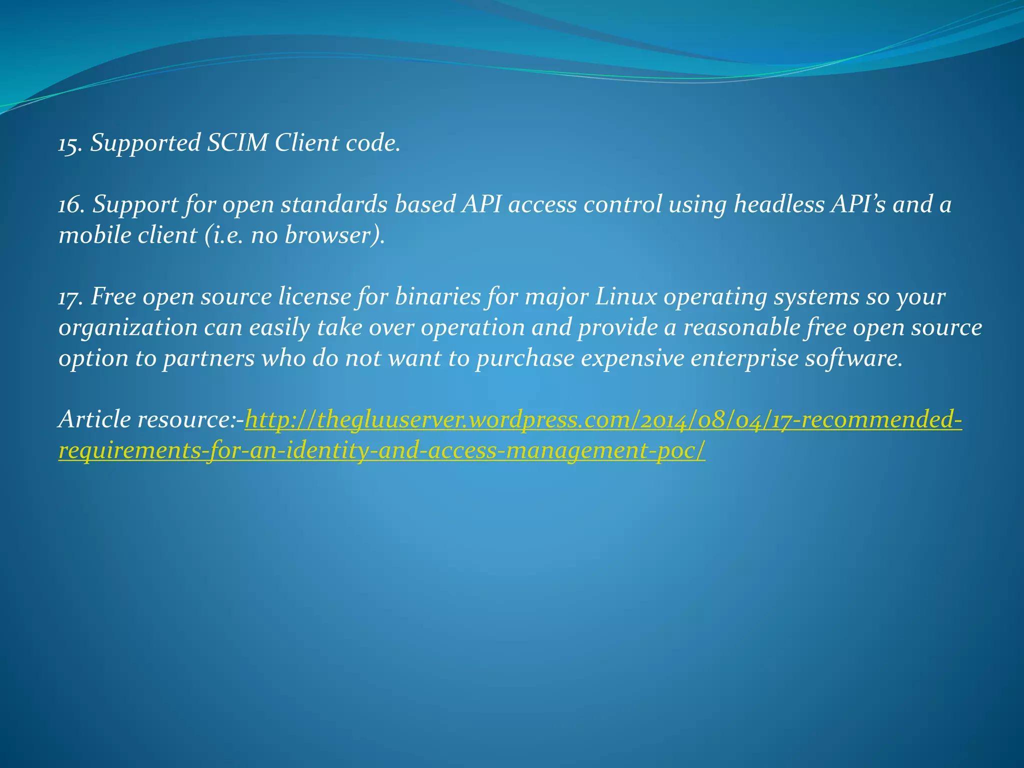 17 recommended requirements for an identity and access management poc ...