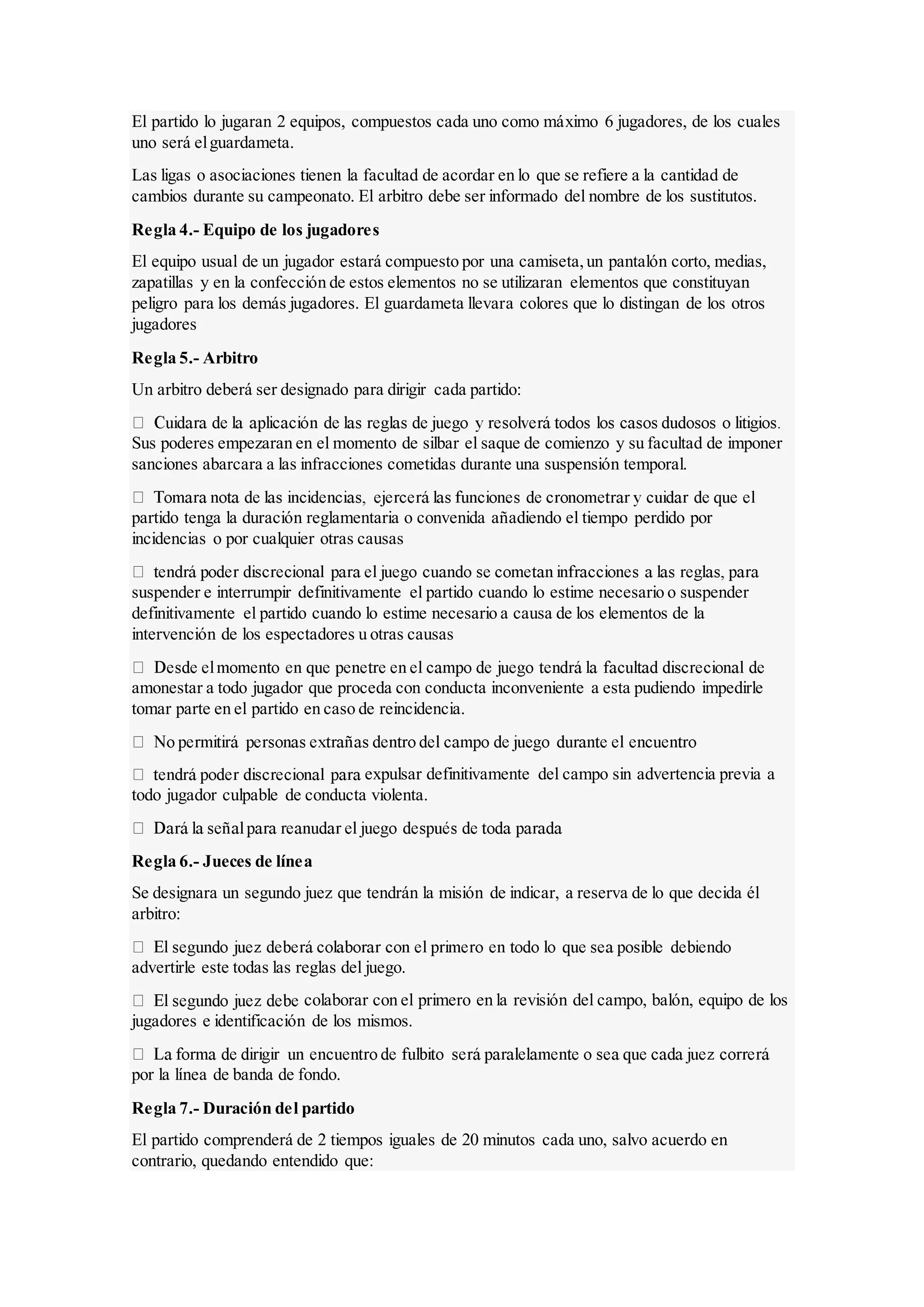 17 reglas del fútbol | DOCX | Soccer | Sports