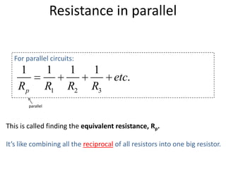 17 resistance in series and parallel | PPTX