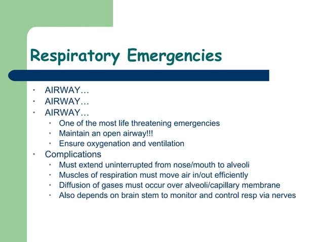 17)Respiratory Emergencies | PPT | Lung and Respiratory Health ...