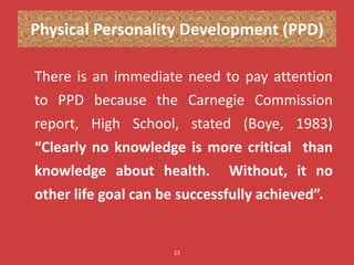 Role of P.E.Ts in promoting wholistic personality Development of school ...