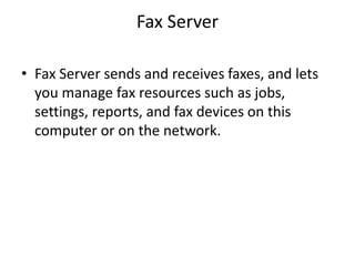 17 roles of window server 2008 r2 | PPTX