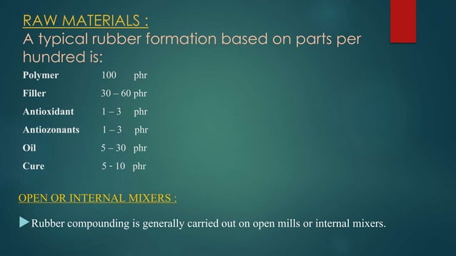17 rubber compounding ppt kiran | PPTX | Chemistry | Science