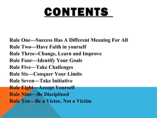 ten rules of success | PPT
