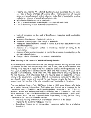 Rural housing in india | DOCX