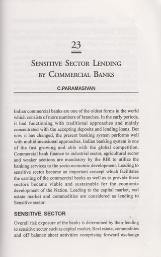 sensitive sector lending by commercial banks | PDF