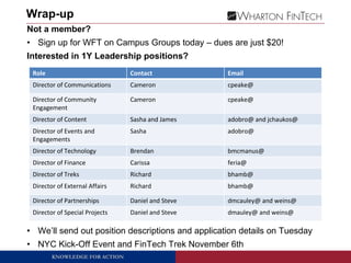 Wharton FinTech: Overview of FinTech Industry | PPTX