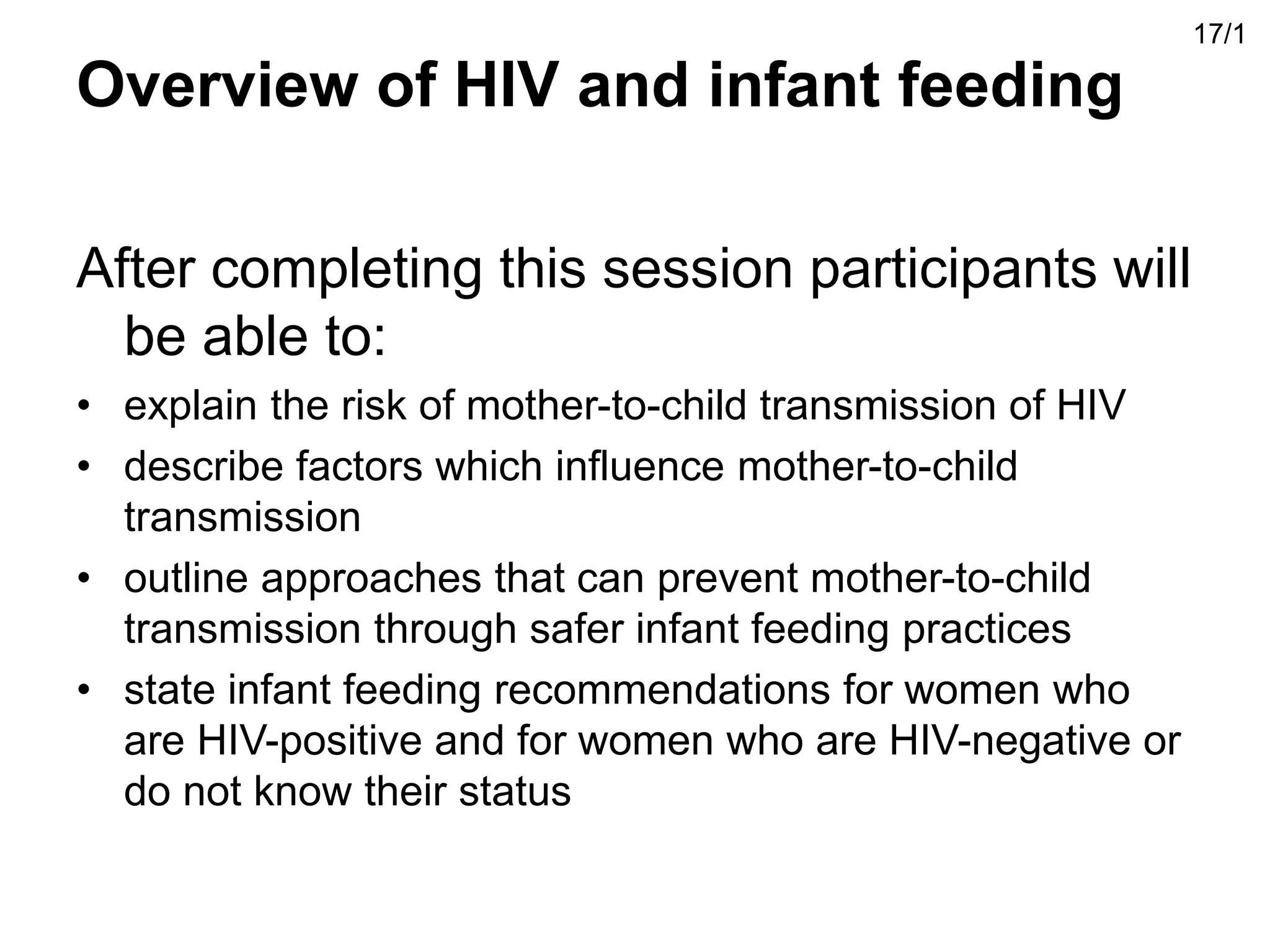 17 SlidesBF in HIV Mothers.ppt