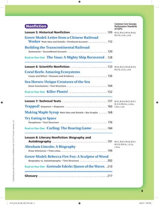 Georgia Common Core Support Coach, CCGPS Edition, Target: Reading ...