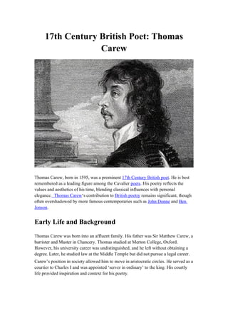 17th Century British Poet Thomas Carew.docx