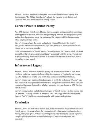17th Century British Poet Thomas Carew.docx