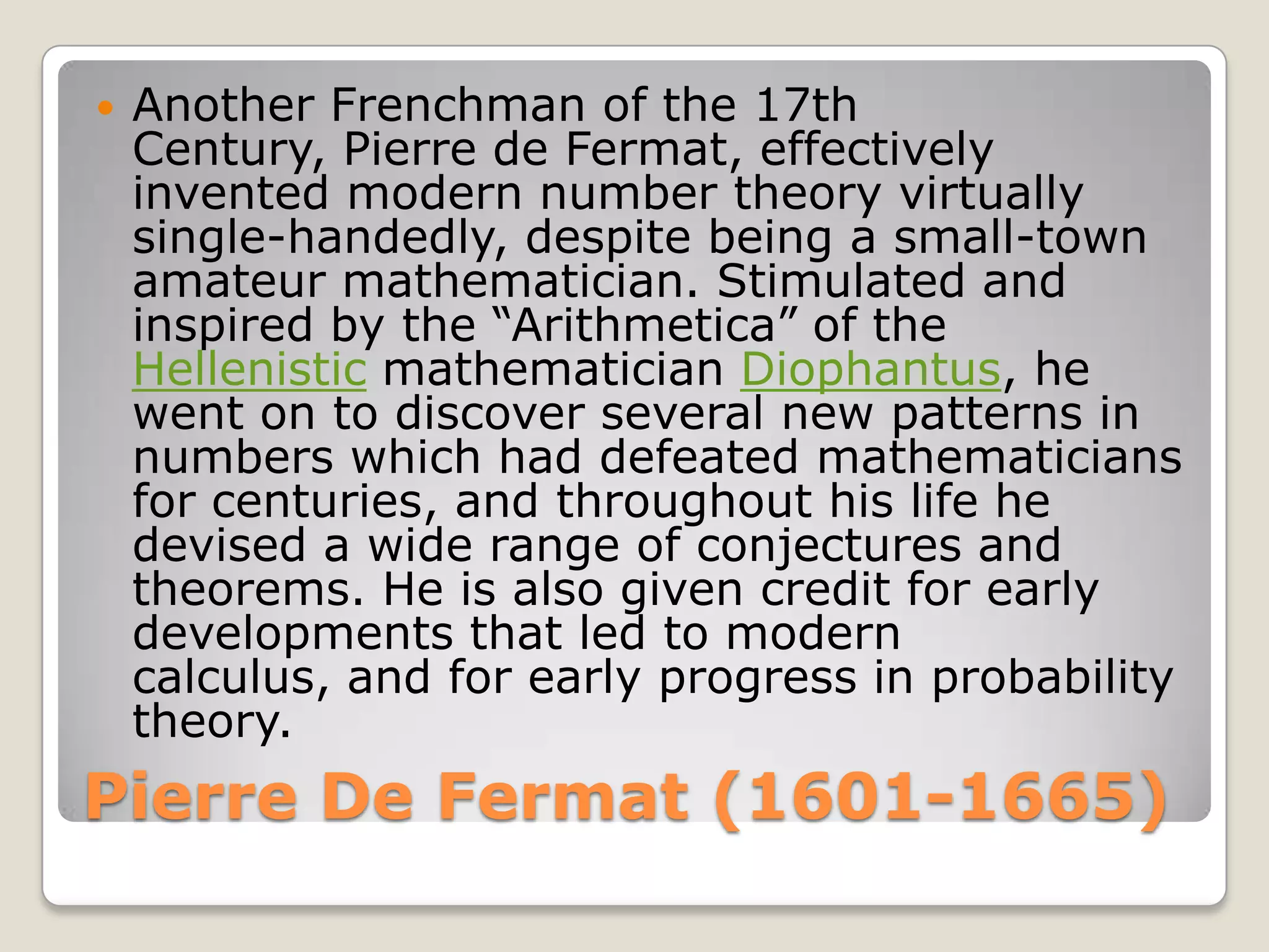 17th century history of mathematics | PPTX