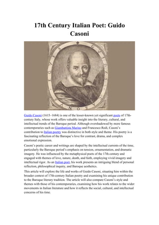 17th Century Italian Poet Guido Casoni.docx