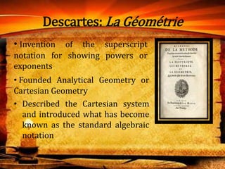 17th century mathematics (napier, mersenne, descartes, fermat, & pascal ...