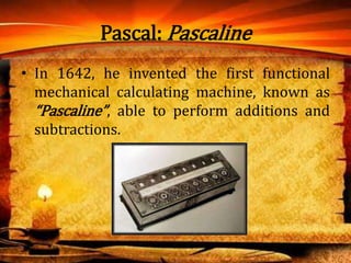 17th century mathematics (napier, mersenne, descartes, fermat, & pascal ...