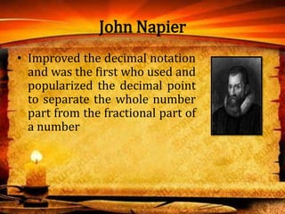 17th century mathematics (napier, mersenne, descartes, fermat, & pascal ...
