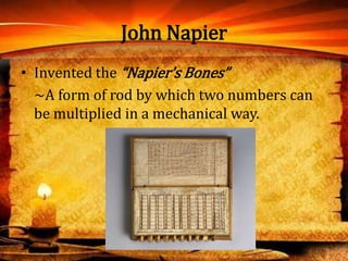 17th century mathematics (napier, mersenne, descartes, fermat, & pascal ...