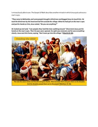 17th october 2016 - Miracles of Jesus: Feeding the 4000 • Healing a ...