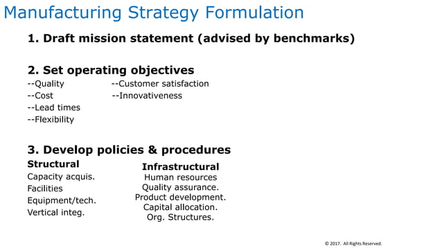 Manufacturing Strategy and its impact on Product and Process Design | PPT