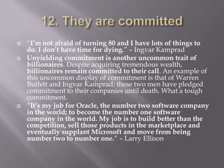 17 traits of billionaires | PPT