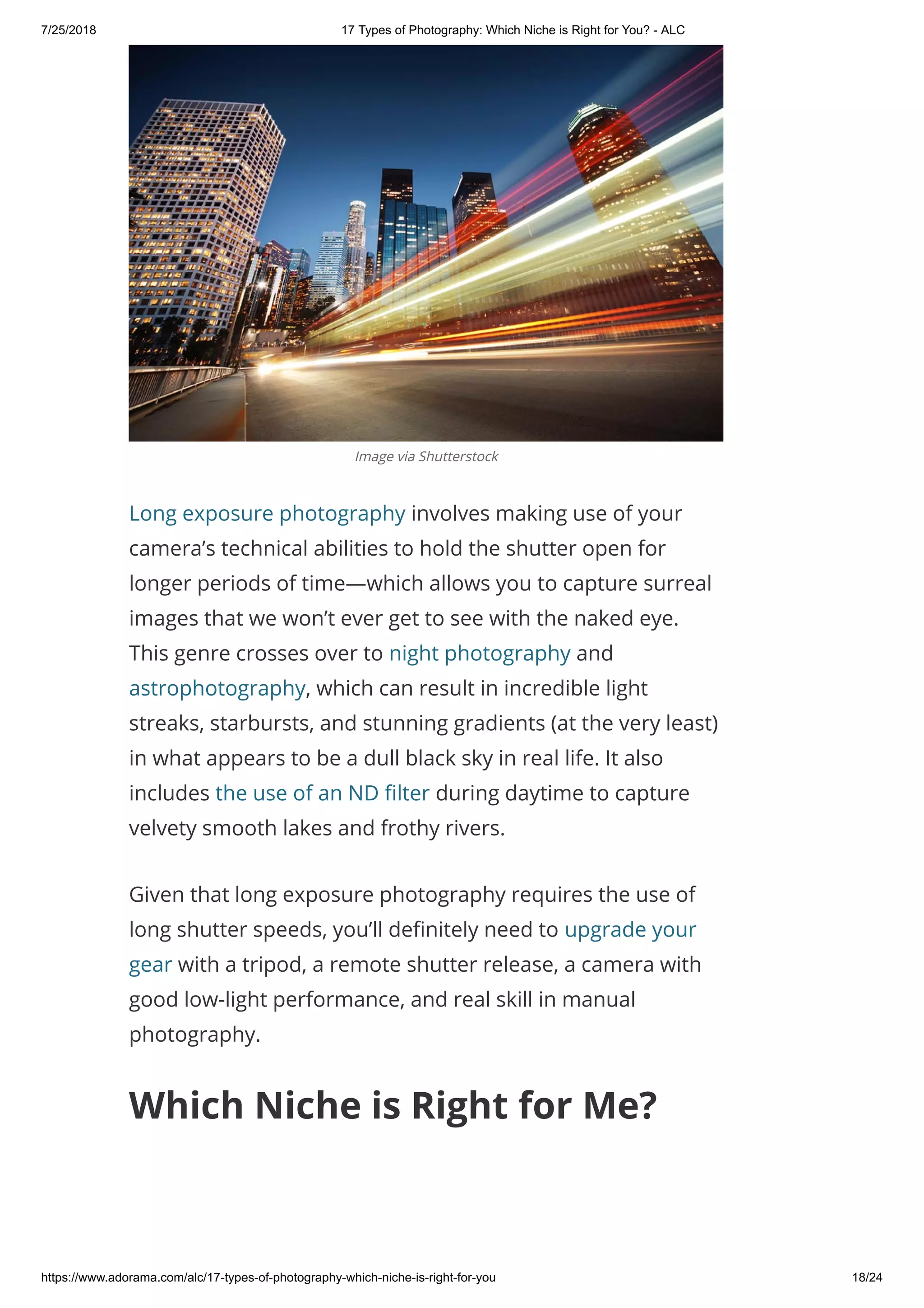 17 Types of Photography: Which Niche is Right for You? | PDF | Cameras ...