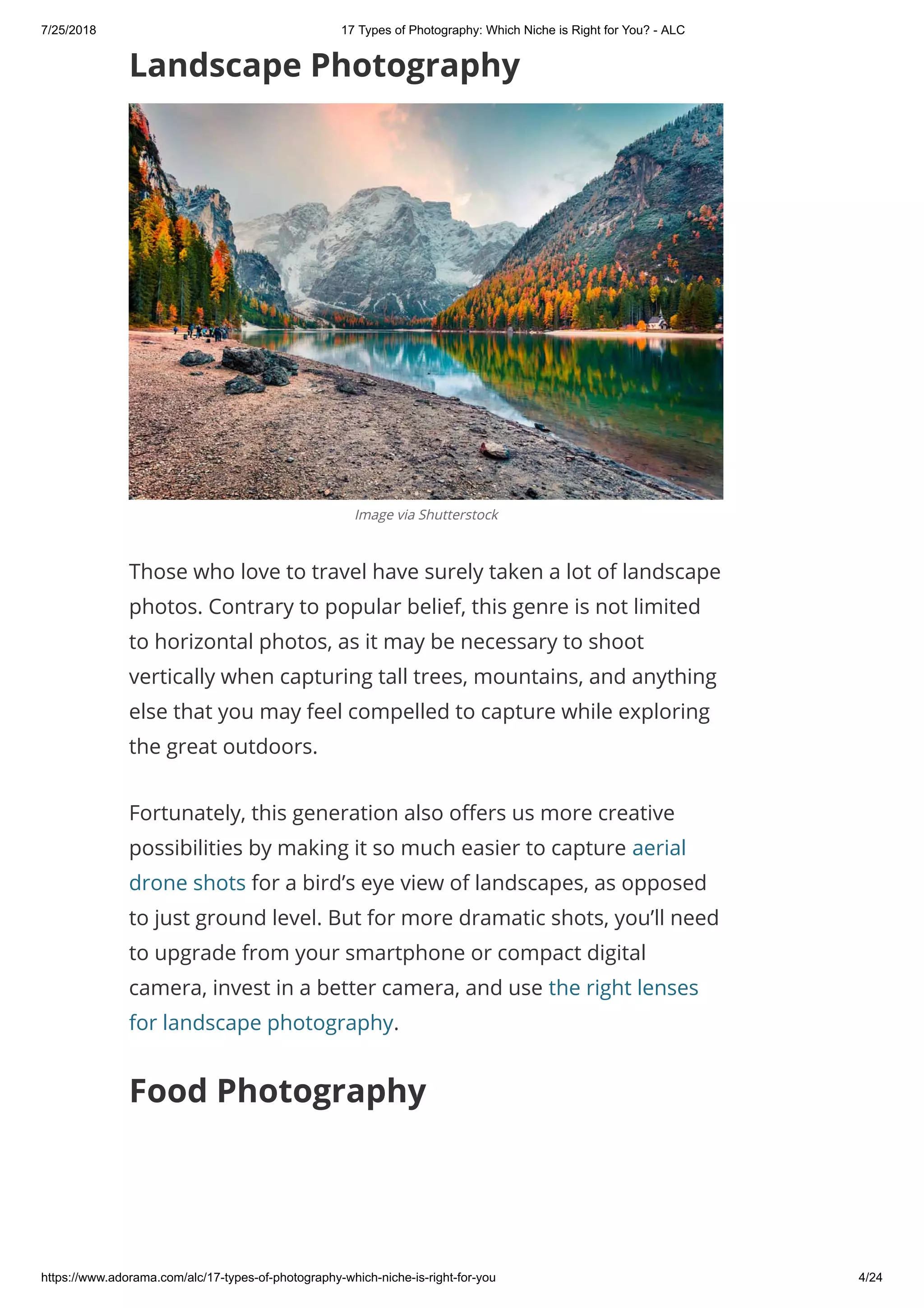 17 Types of Photography: Which Niche is Right for You? | PDF | Cameras ...