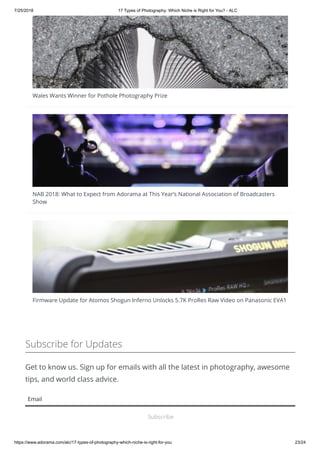17 Types of Photography: Which Niche is Right for You? | PDF | Cameras ...