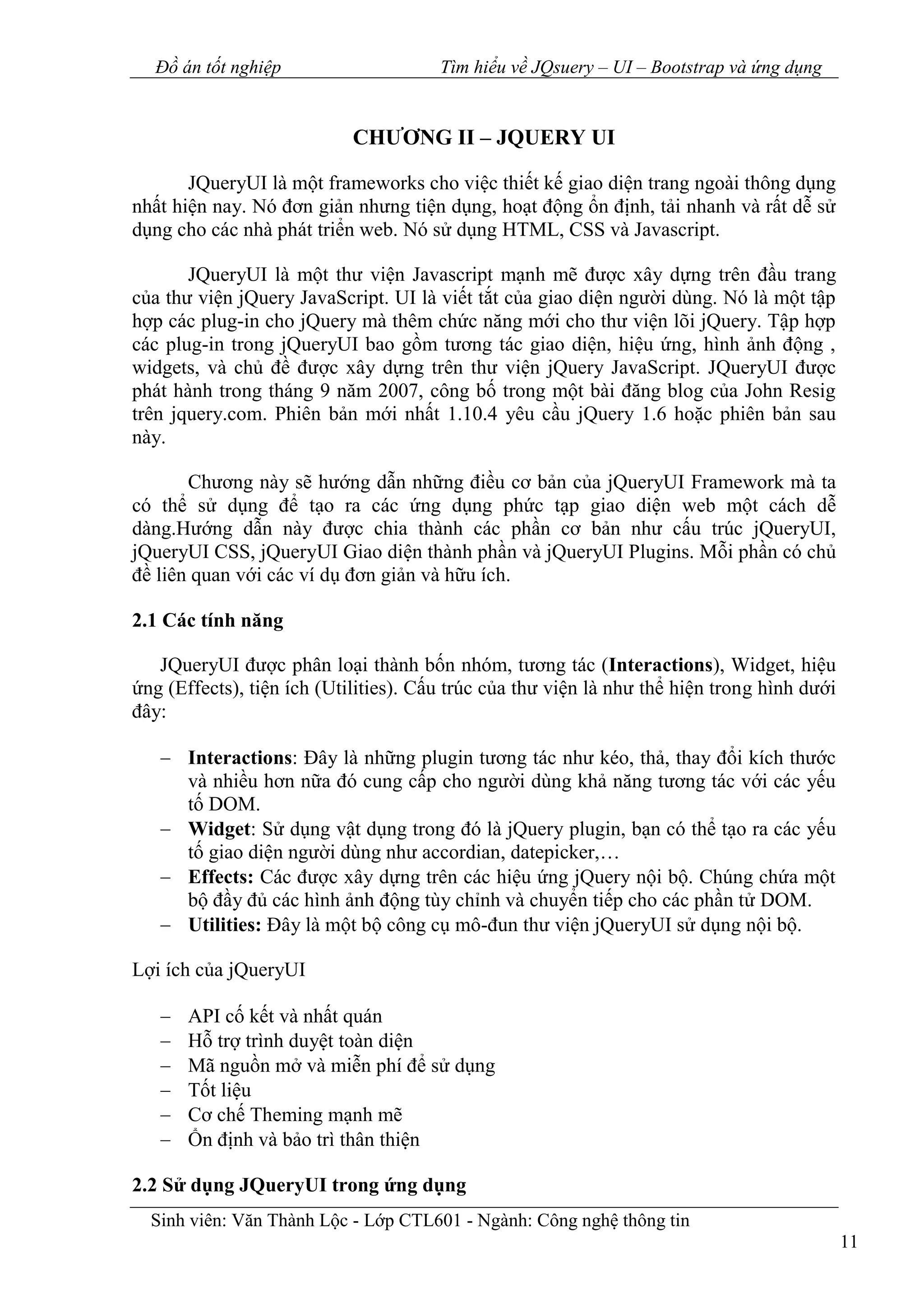 Đề tài: Tìm hiểu về JQsuery – UI – Bootstrap và ứng dụng, 9đ | PDF