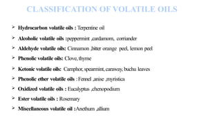 Volatile Oil- occurrence, distribution, isolation, identification tests ...