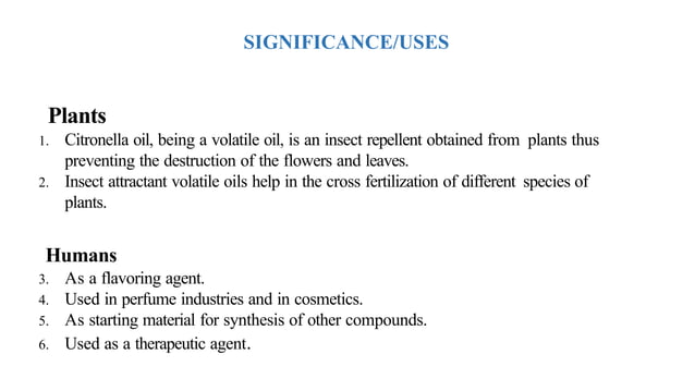 Volatile Oil Occurrence Distribution Isolation Identification Tests