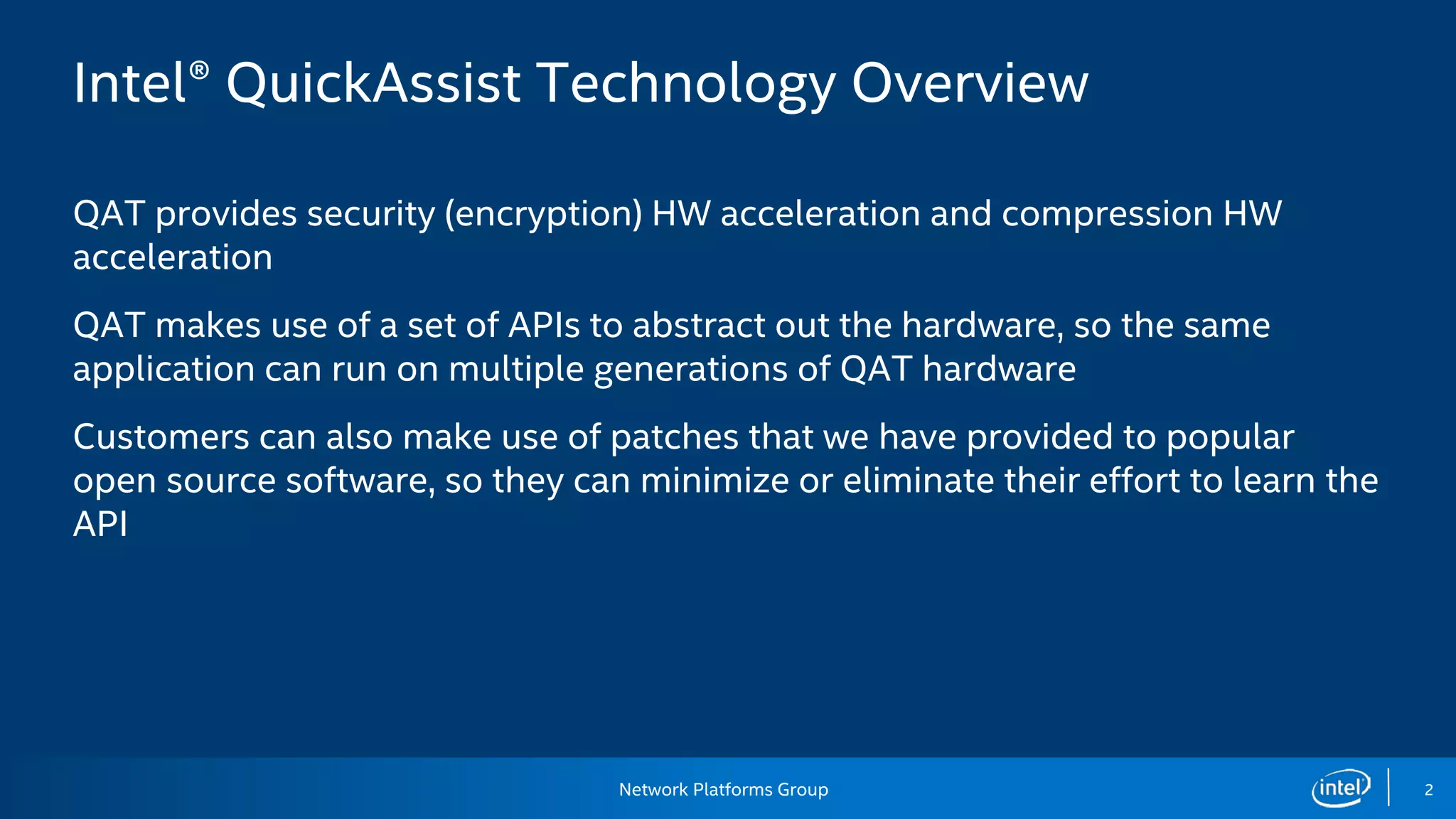 Intel(r) Quick Assist Technology Overview | PPT