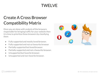 17 Ways to Save Time on Manual Cross Browser Testing | PPT