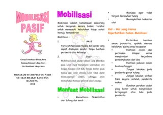 Mobilisasi Aktif dan Pasif untuk Kesehatan dan Kemandirian | PPT