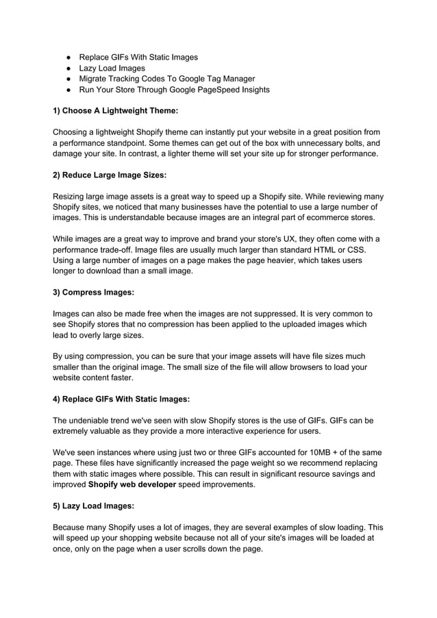 Ultimate Guide To Shopify Ecommerce Page Speed Optimization Pdf