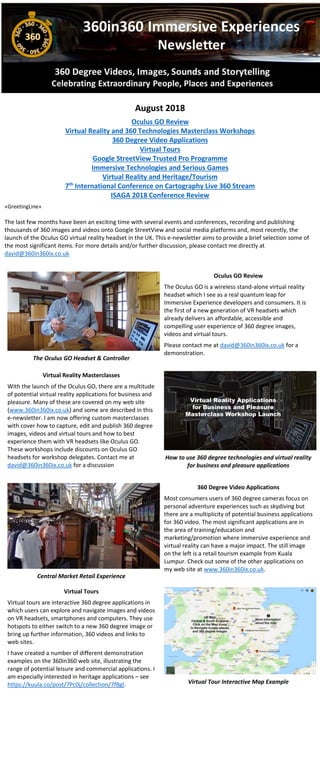 360in360 Immersive Experiences August Newsletter | PDF