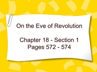 On the Eve of Revolution | PPT