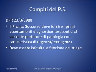 Il triage - nuovi percorsi in pronto soccorso | PPT