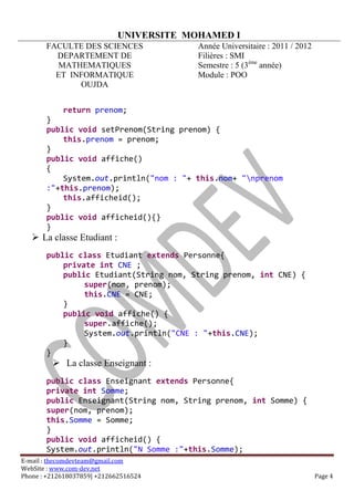 Serie de TD 3 POO | PDF | Education