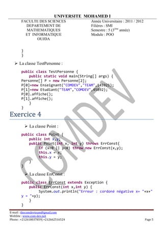 Serie de TD 3 POO | PDF | Education