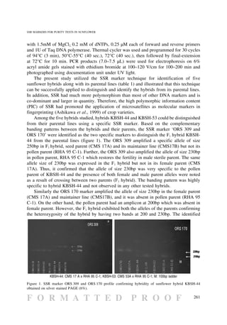 18. identification of ssr markers for hybridity and seed genetic purity ...