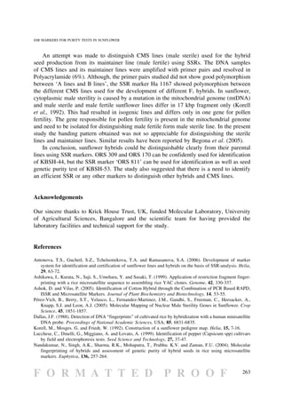 18. identification of ssr markers for hybridity and seed genetic purity ...